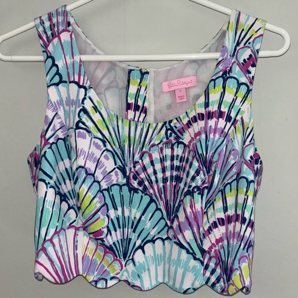 Lilly Pulitzer | Tops | Scalloped Sea Shell Lilly Pulitzer Crop Top ...